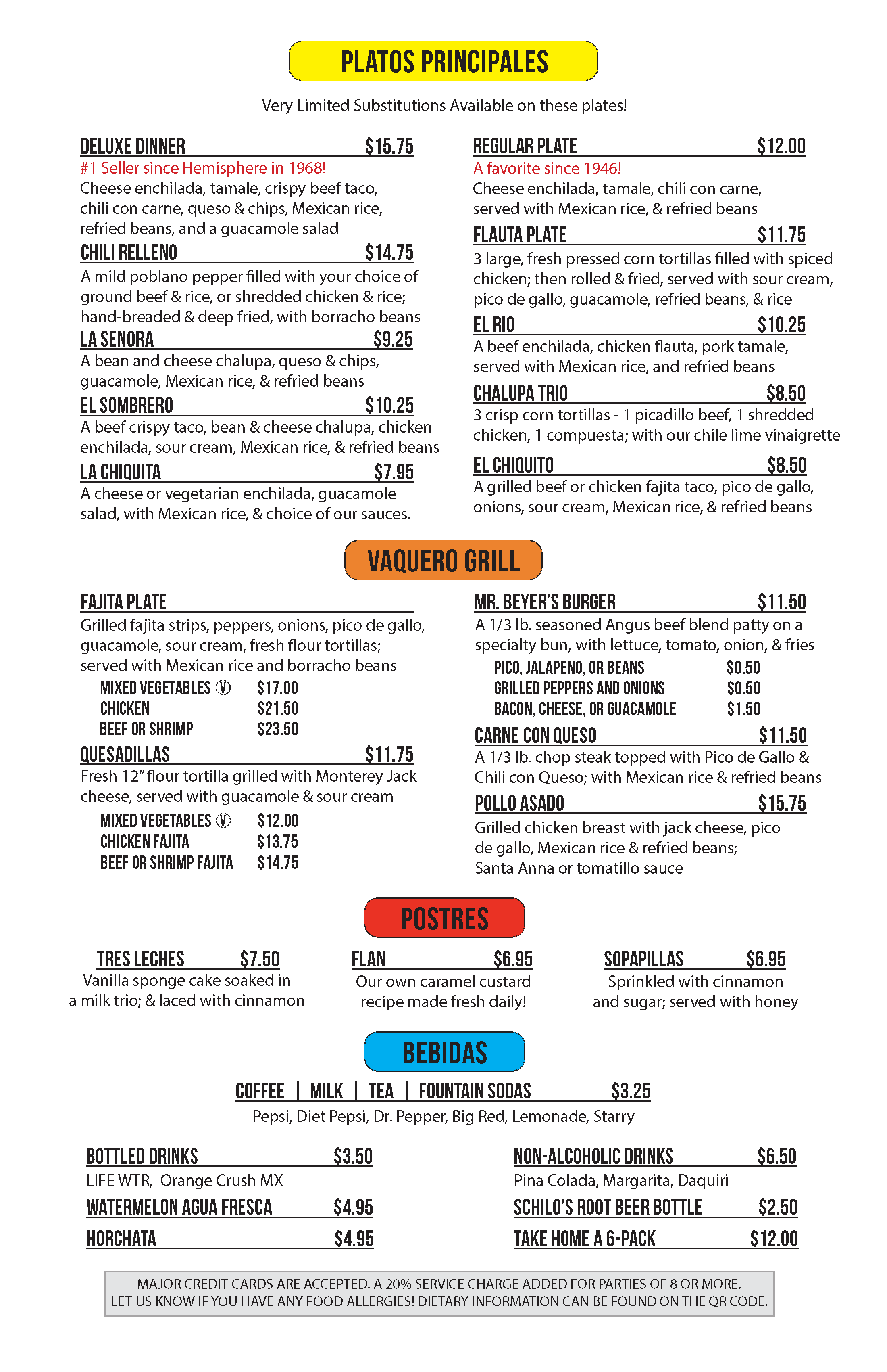 Menu — Casa Rio