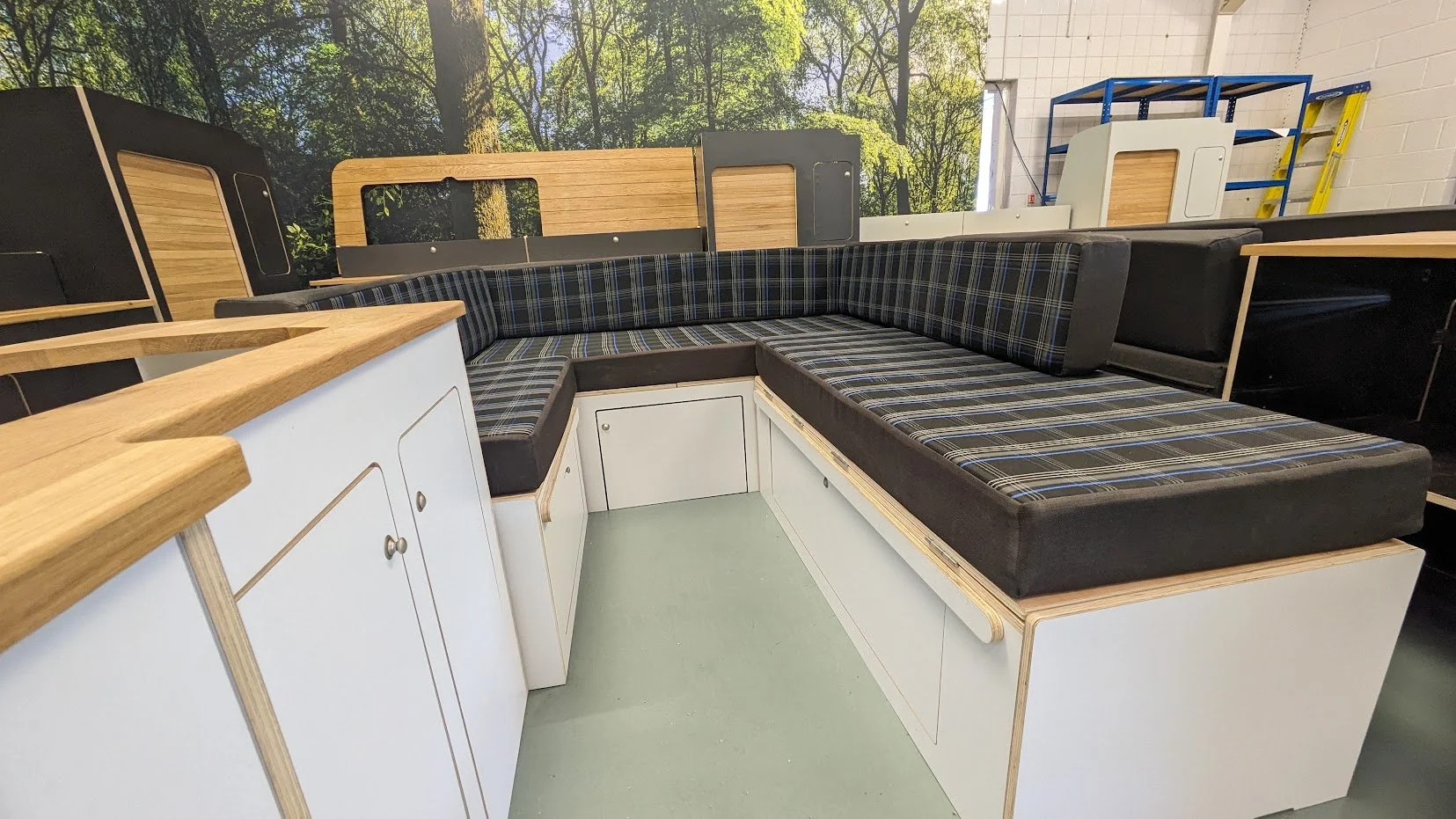 Plain Ply VW T5 T6 U Shape Bed System + Cabinet BUNDLE — Van Furniture