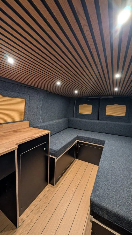Laminated Oak Style Roof + Floor Bundle — Van Furniture