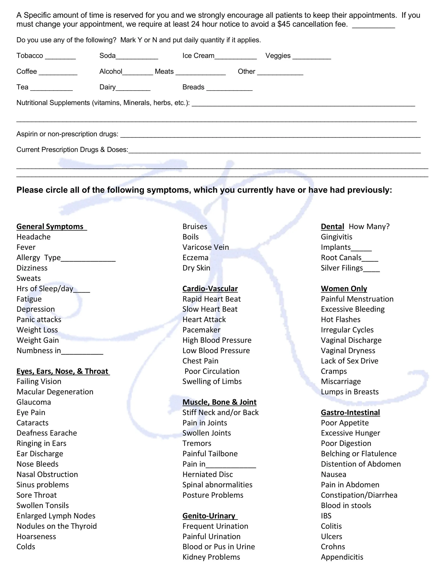 Patient Information Form — 3 Rivers Health Centers