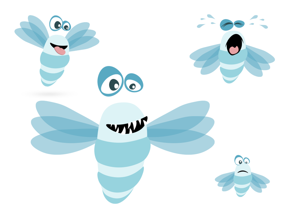 Cartoon Swarm Of Flies