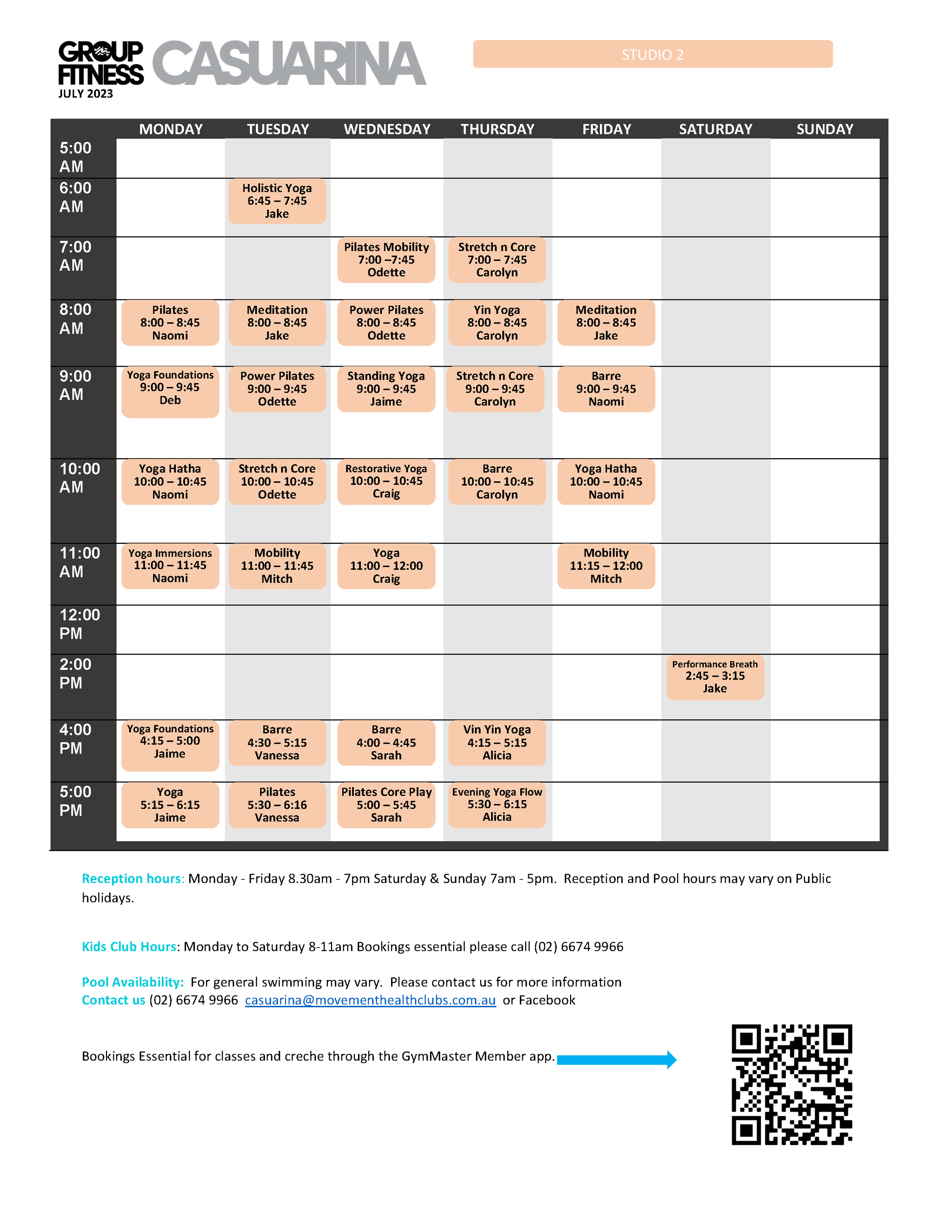 Casuarina Group Fitness — Movement Health Clubs