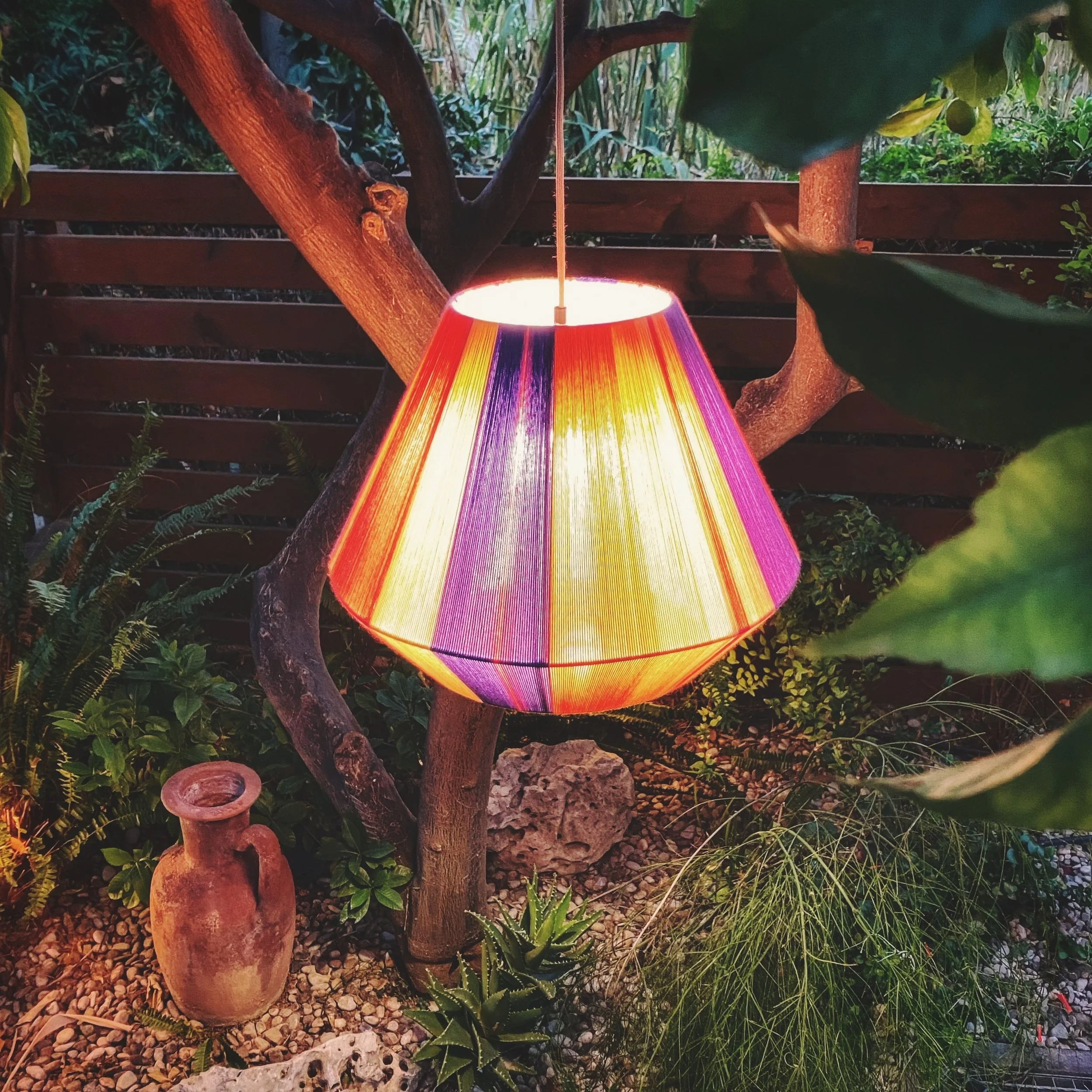 handwoven yarn lampshade — Caterina's Creative Corner