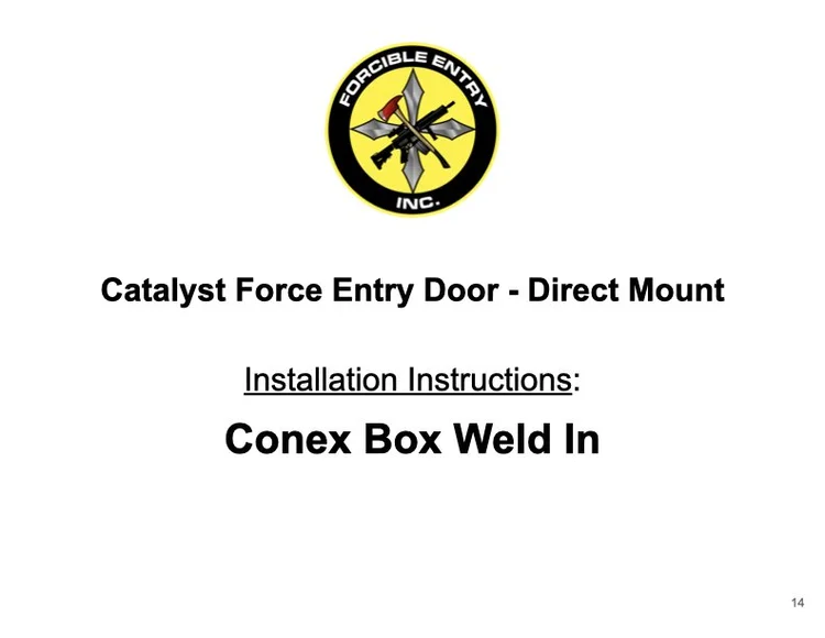 CFED-DM Installation Manual — Forcible Entry, Inc.