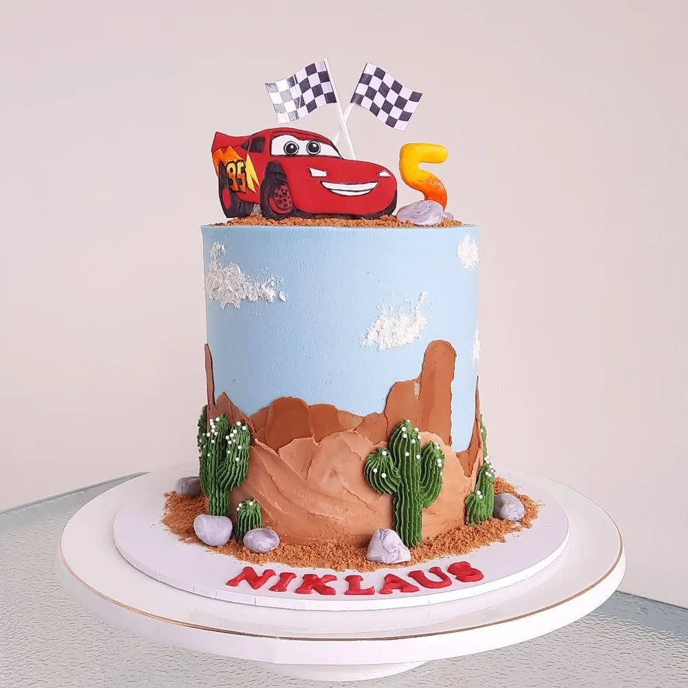Lightning Mcqueen Buttercream Cake