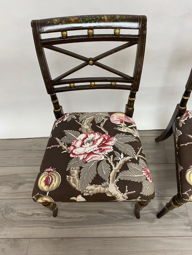 Pair of 18th Century Hand-painted Adams Style Side Chairs — CLAIR & CO