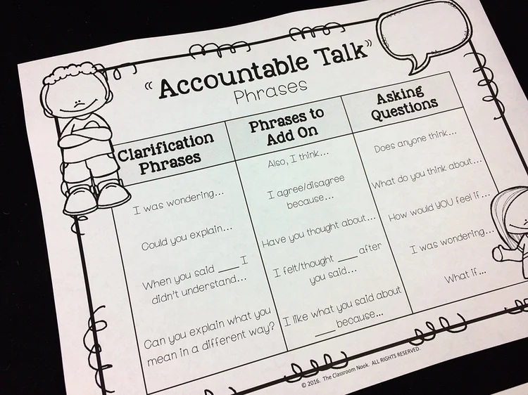 Teaching Your Students to Use Accountable Talk — THE CLASSROOM NOOK