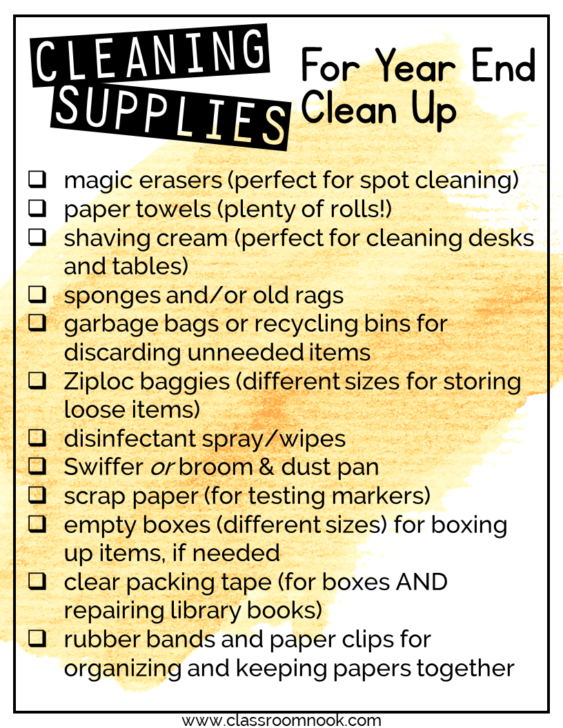 End of Year Clean-Up Tasks for Students — THE CLASSROOM NOOK