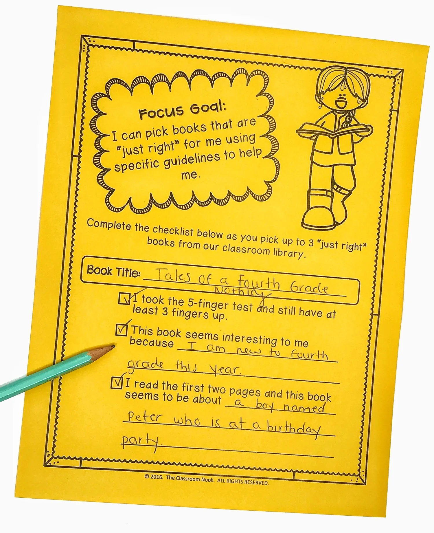 Teaching Students to Choose "Just Right" Books During Independent ...