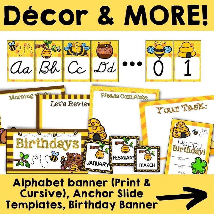Bee Theme: Reading Comprehension Strategy Posters (Bulletin Board Set ...