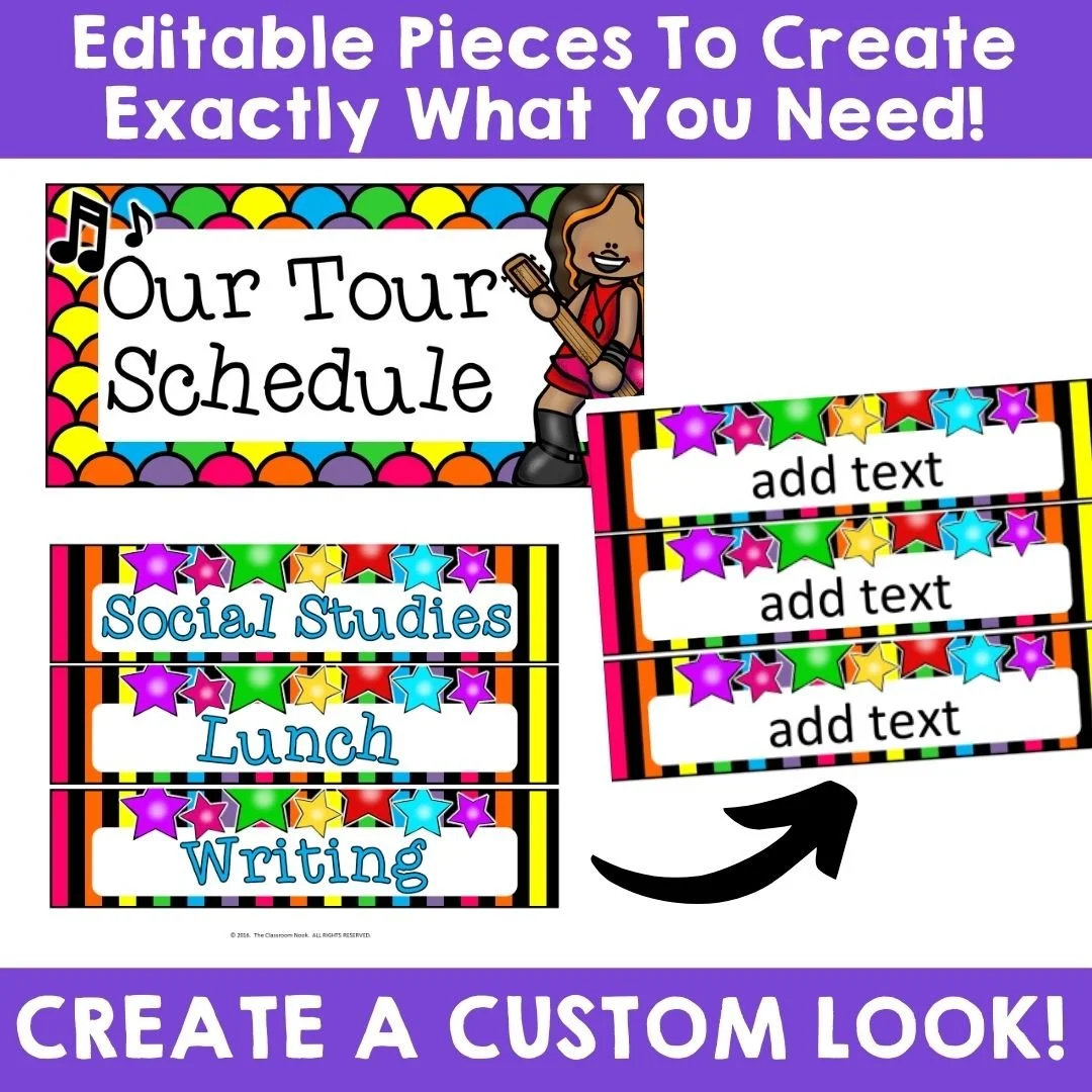 Rock Star Theme: Reading Comprehension Strategy Posters (Bulletin Board ...