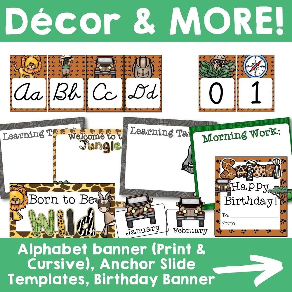 Jungle Themed Classroom Birthday Chart