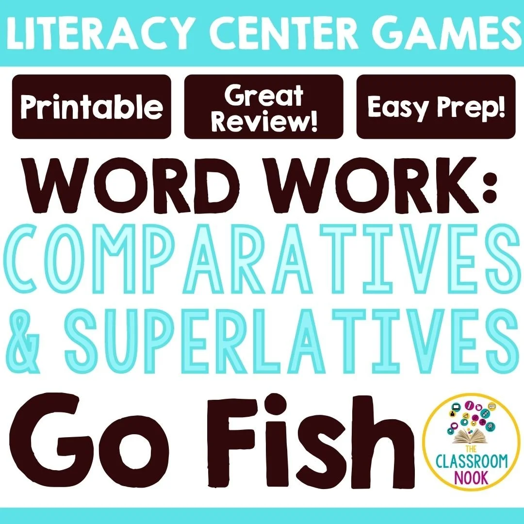 LITERACY CENTER GAMES: Singular & Plural Nouns Word Study — THE ...