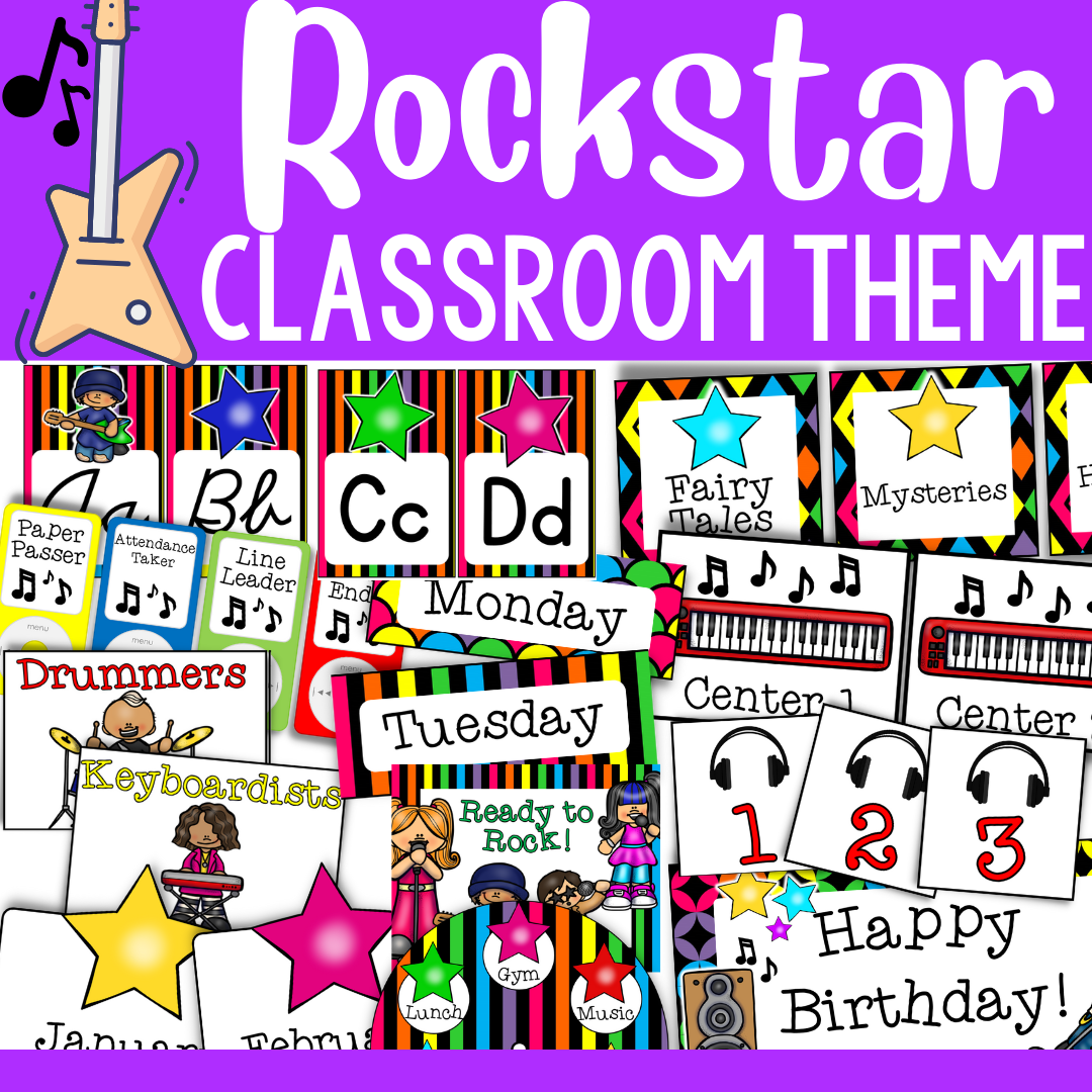 Rock Star Theme: Reading Comprehension Strategy Posters (Bulletin Board ...