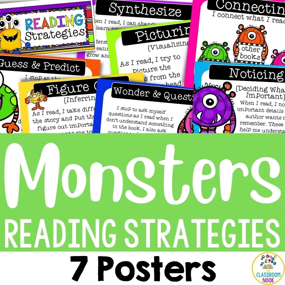 Monster Theme: Reading Comprehension Strategy Posters (Bulletin Board ...
