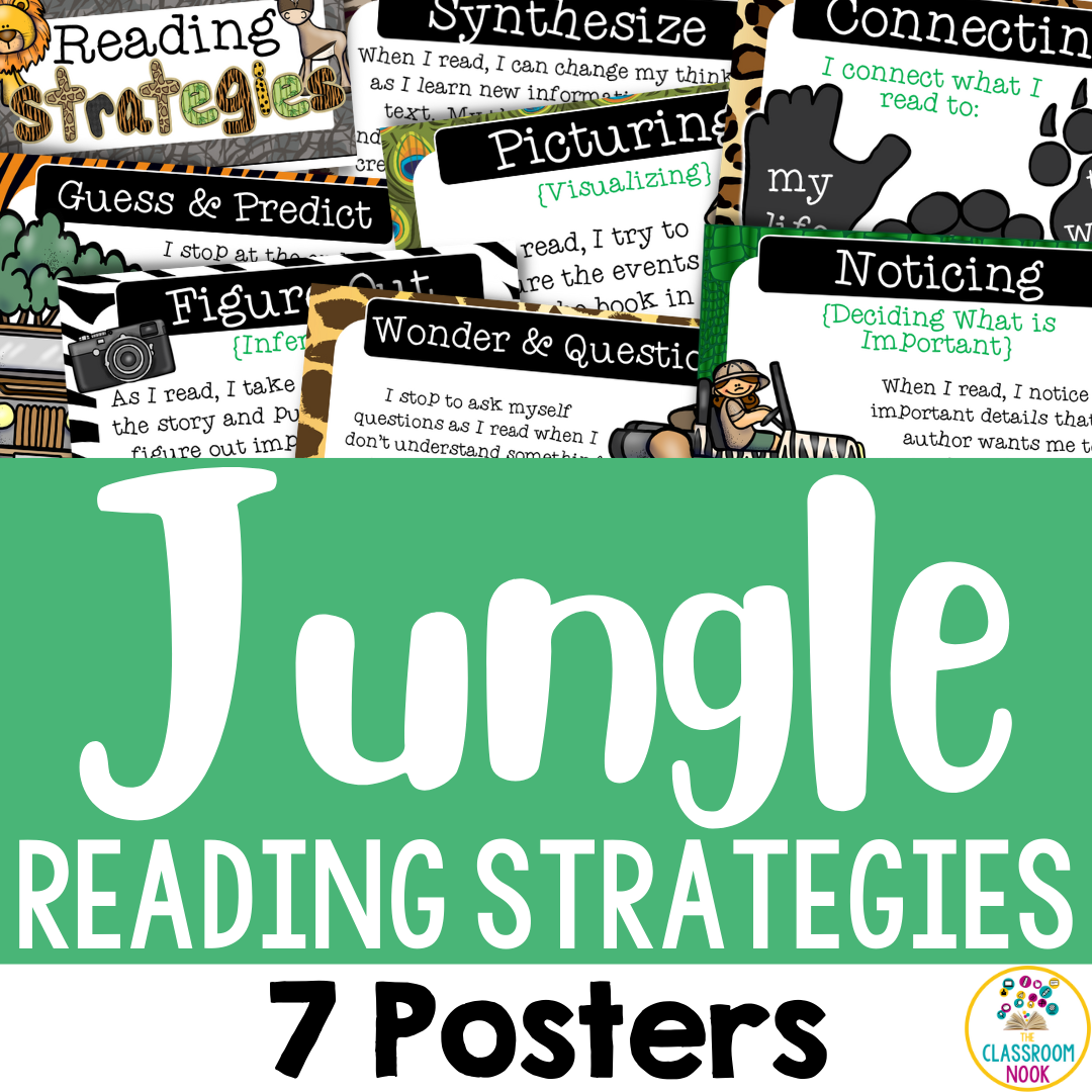 Jungle Safari Theme: Reading Comprehension Strategy Posters (Bulletin ...