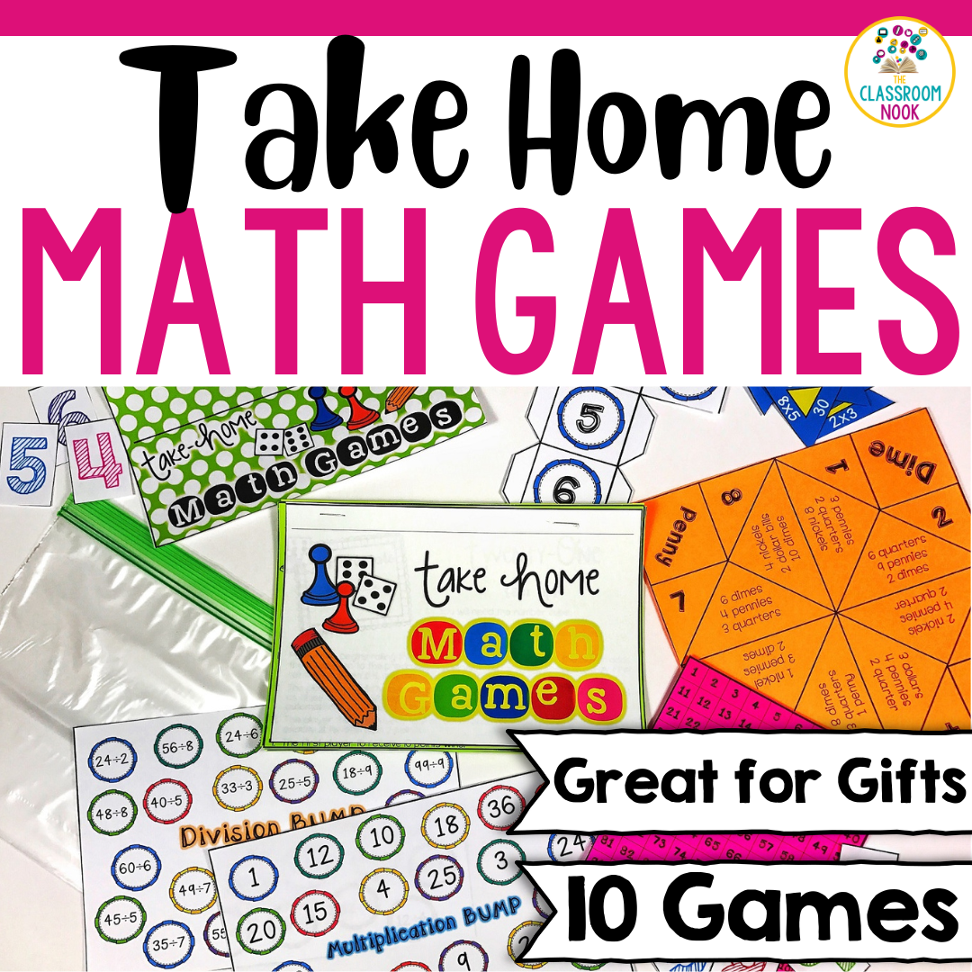 Take Home Math Games For Older Students In Upper Grades Great Gifts For 