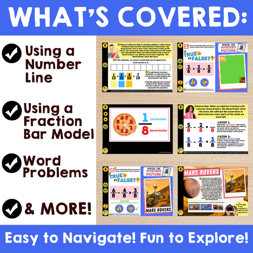Adding & Subtraction Fractions with Uncommon Denominators LINKtivity ...