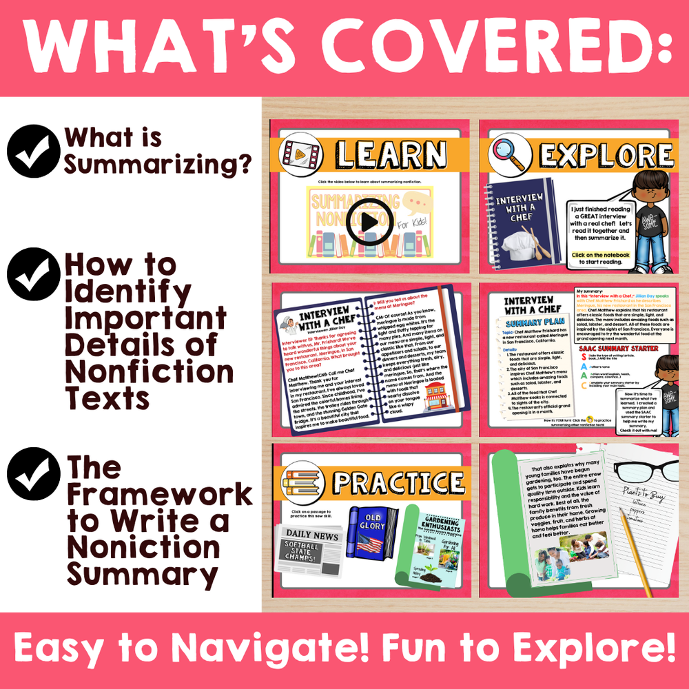 Main Idea & Supporting Details LINKtivity® (Reading Nonfiction) — THE ...