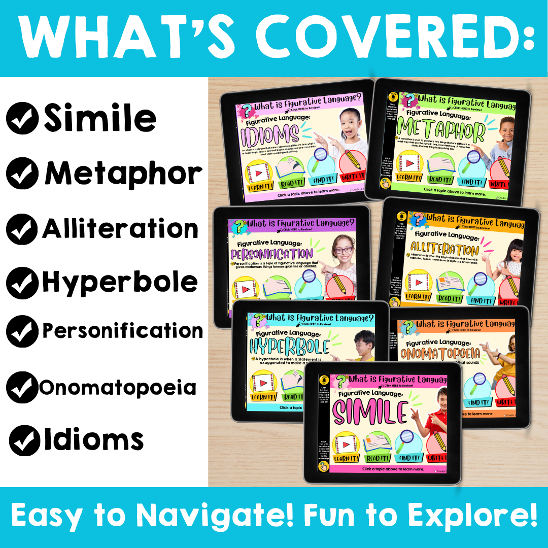 Figurative Language - Similes LINKtivity Digital Activity — THE ...