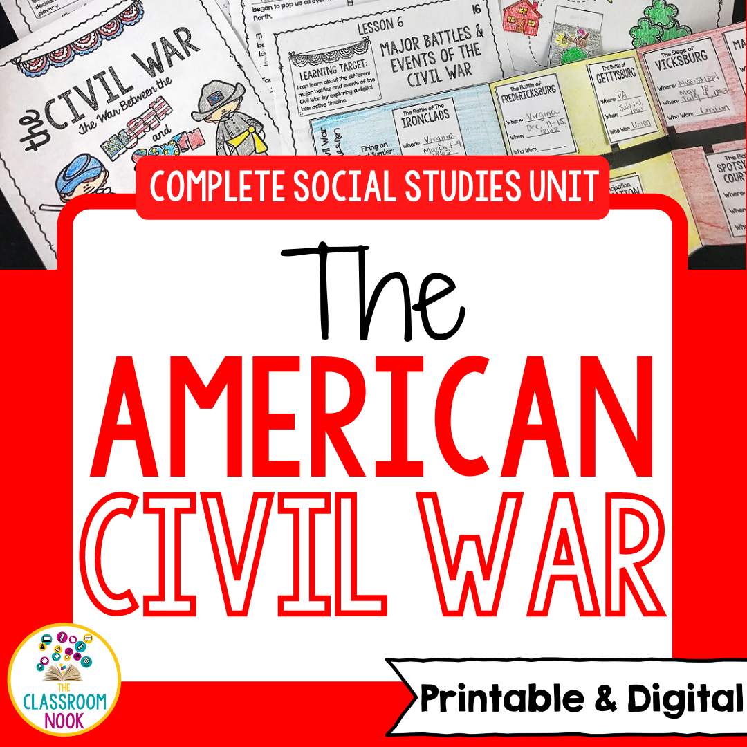 Social Studies File Folder Centers: Political Decisions of the Civil ...