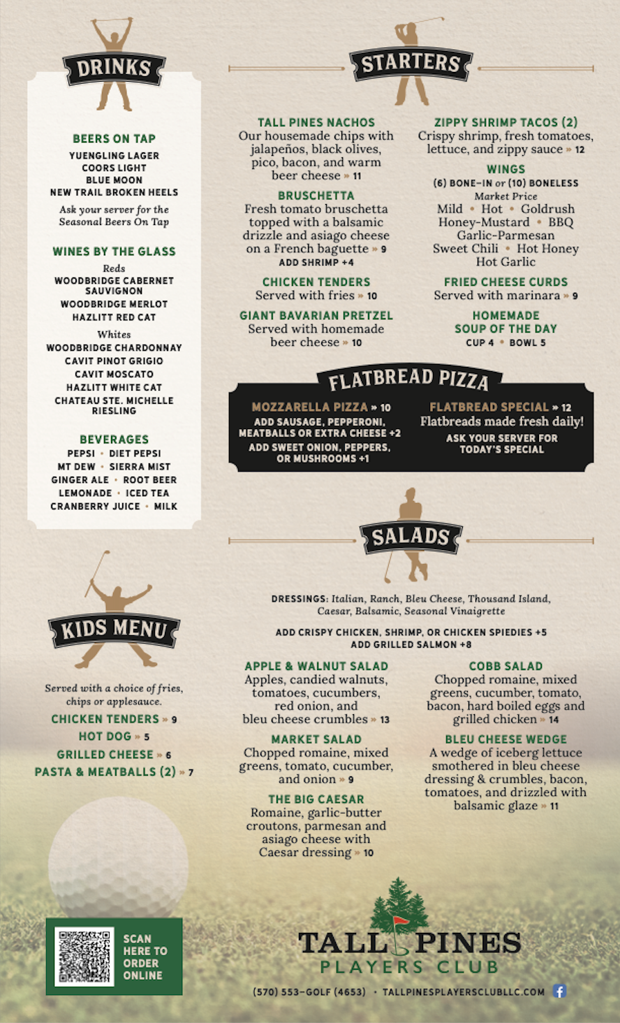 Menu — Tall Pines Players Club