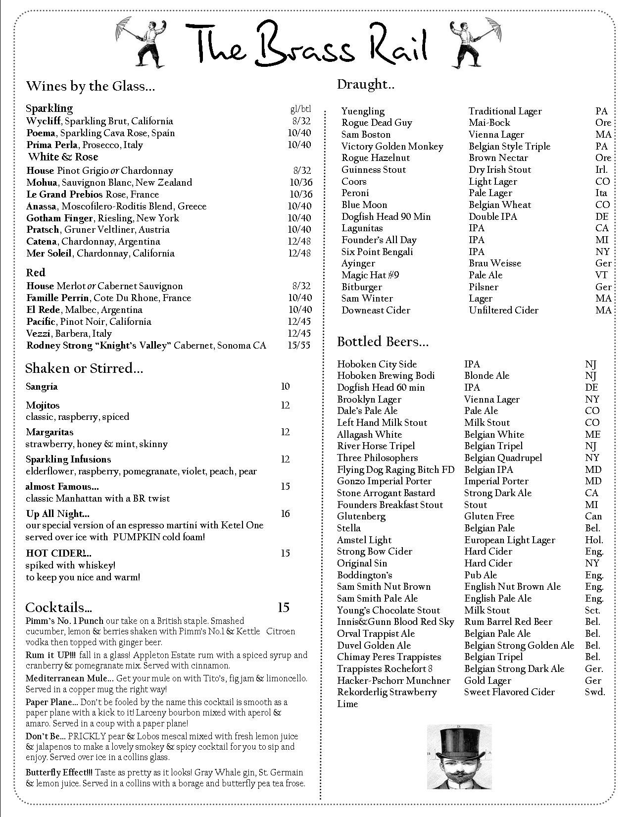 Drink Menu — The Brass Rail