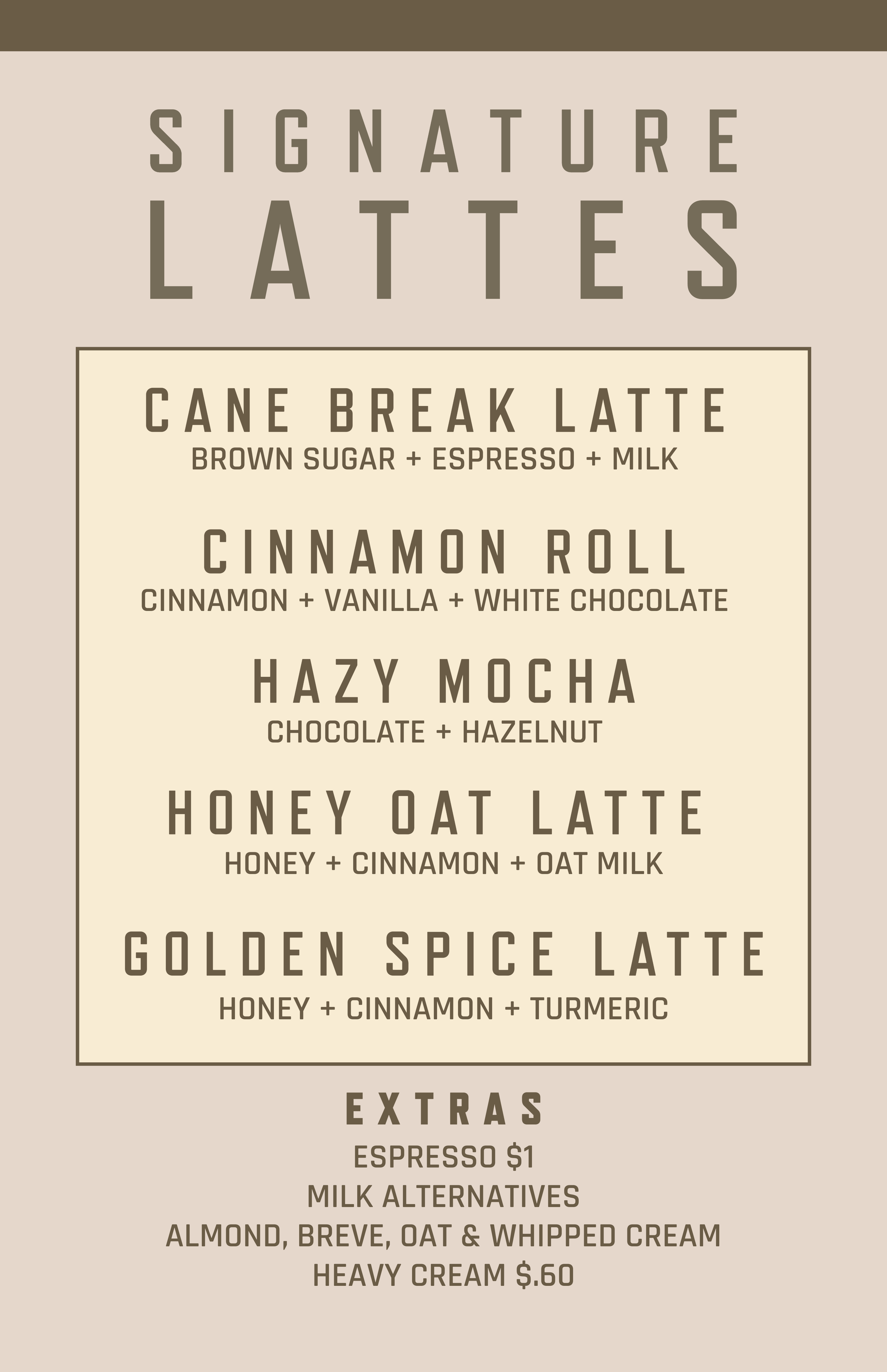 Menu — Third Gen Coffee