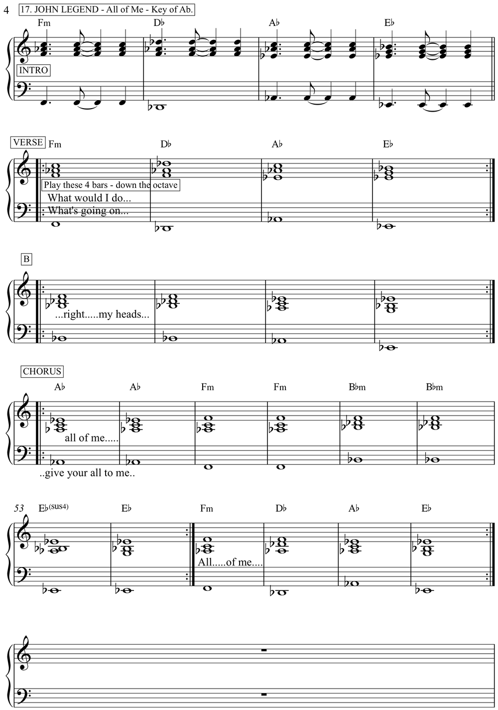 ‘Must Have’ 30 Pop Songs with 4 Chords in Original Keys using the 6-4-1 ...