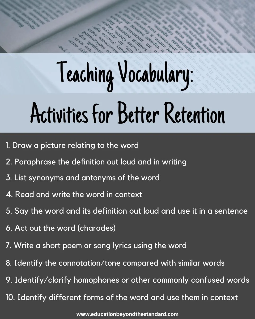 How to Teach Vocabulary at the Secondary Level — Education Beyond the ...