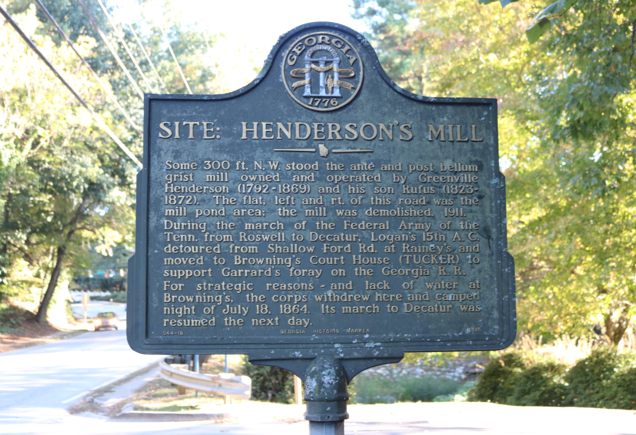 Henderson family and Henderson's Mill — Past Tense GA