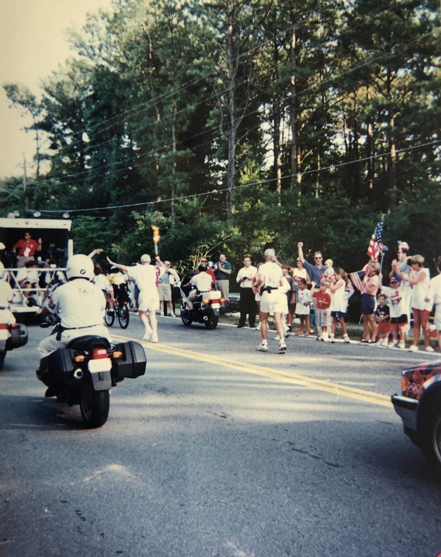 1996 Atlanta Olympic Torch passes through Dunwoody — Past Tense GA