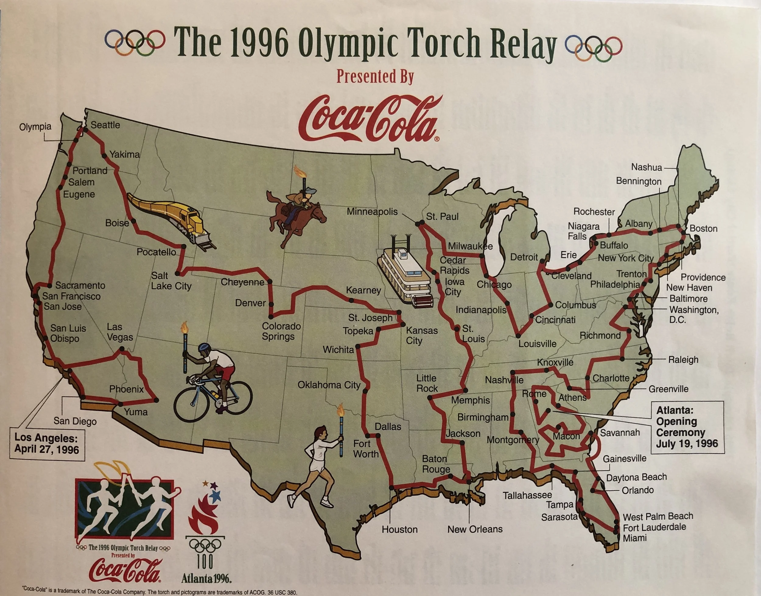 1996 Atlanta Olympic Torch passes through Dunwoody — Past Tense GA
