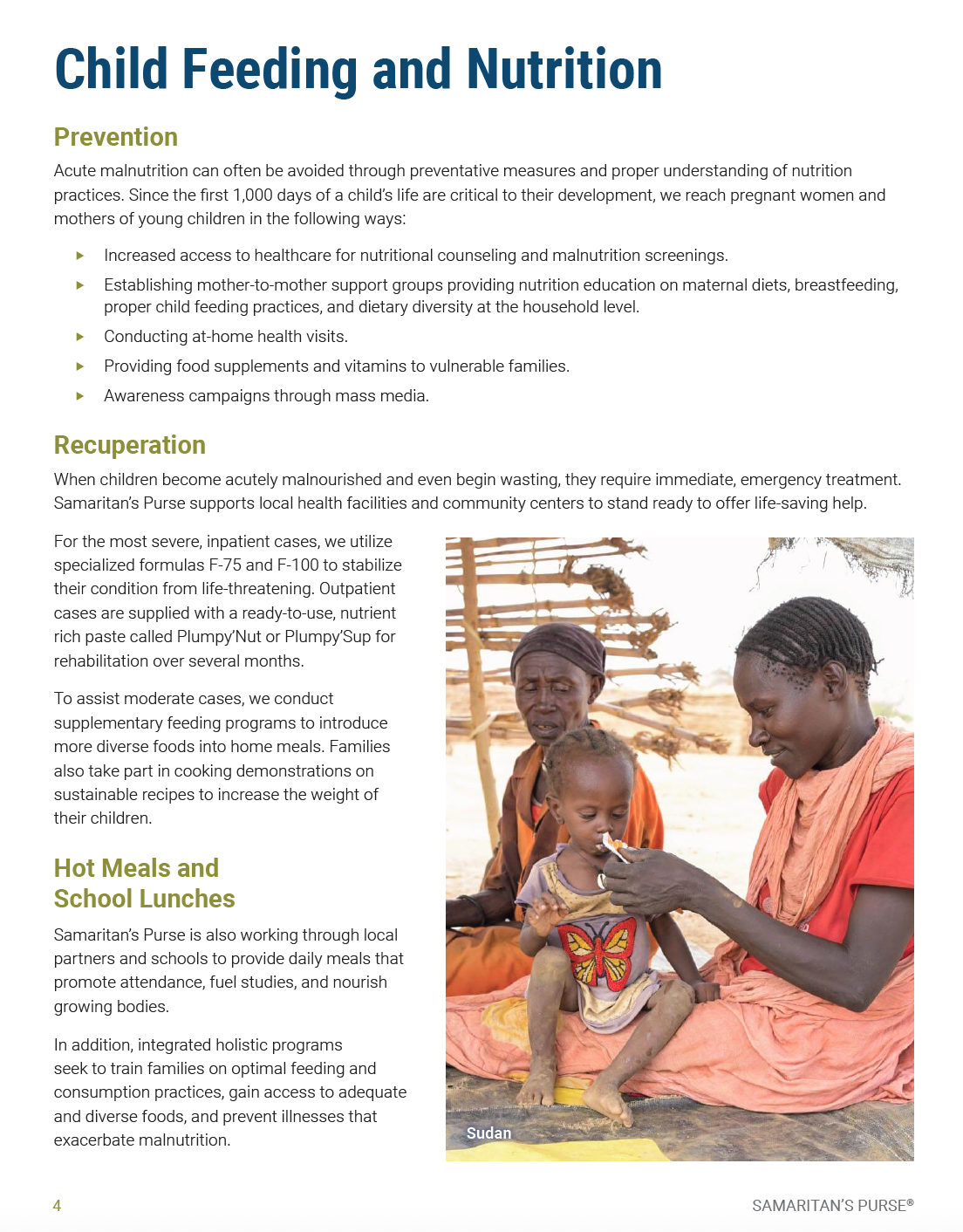 Supporting Child Feeding and Nutrition Initiatives with Samaritan's ...