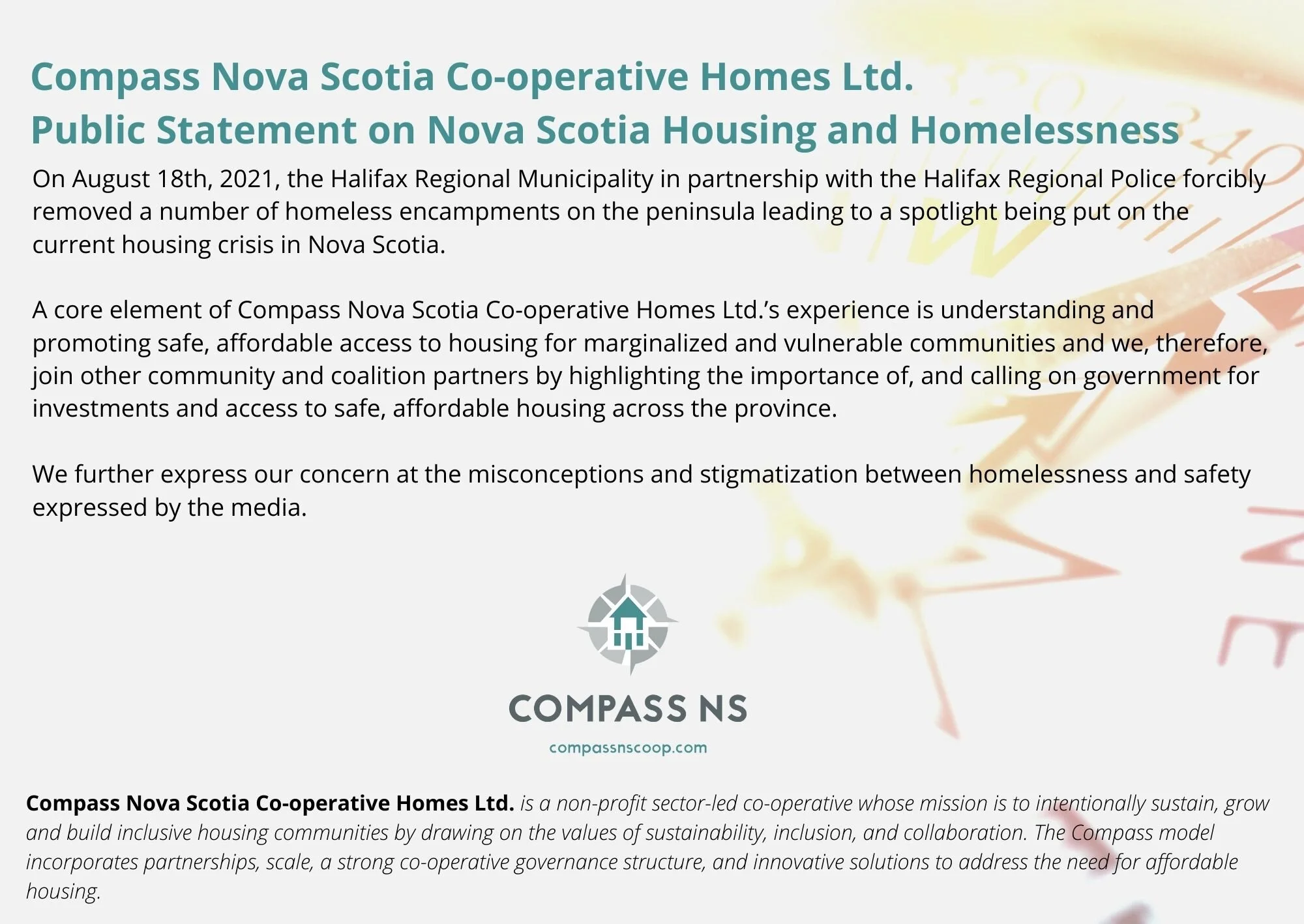 Compass Nova Scotia Co-operative Homes Ltd