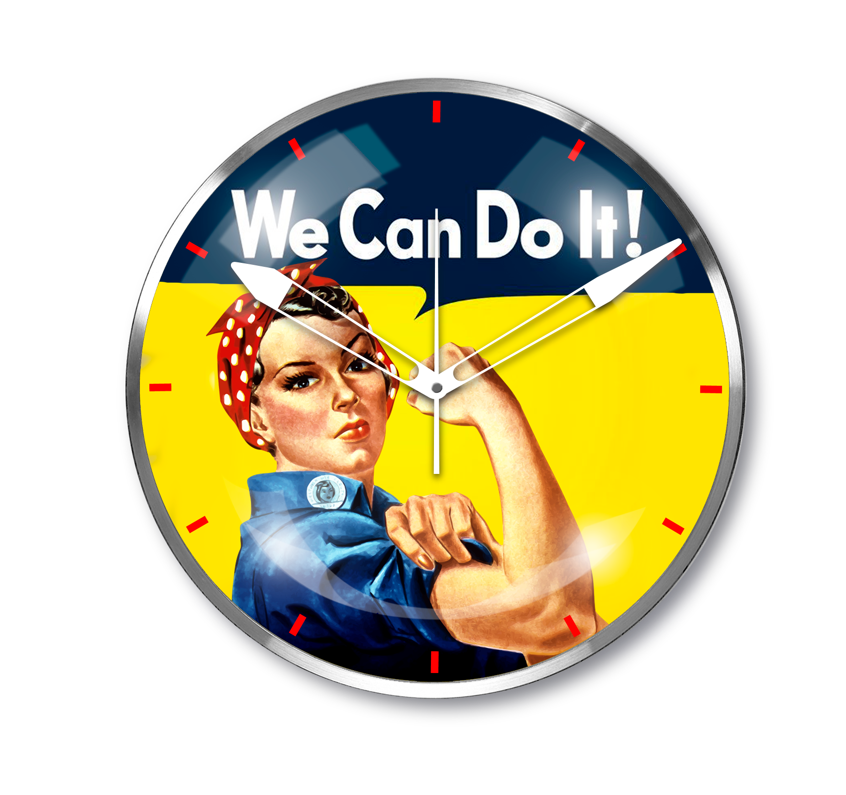 ROSIE THE RIVETER ROUND PAM CLOCK — PAM CLOCK CO.