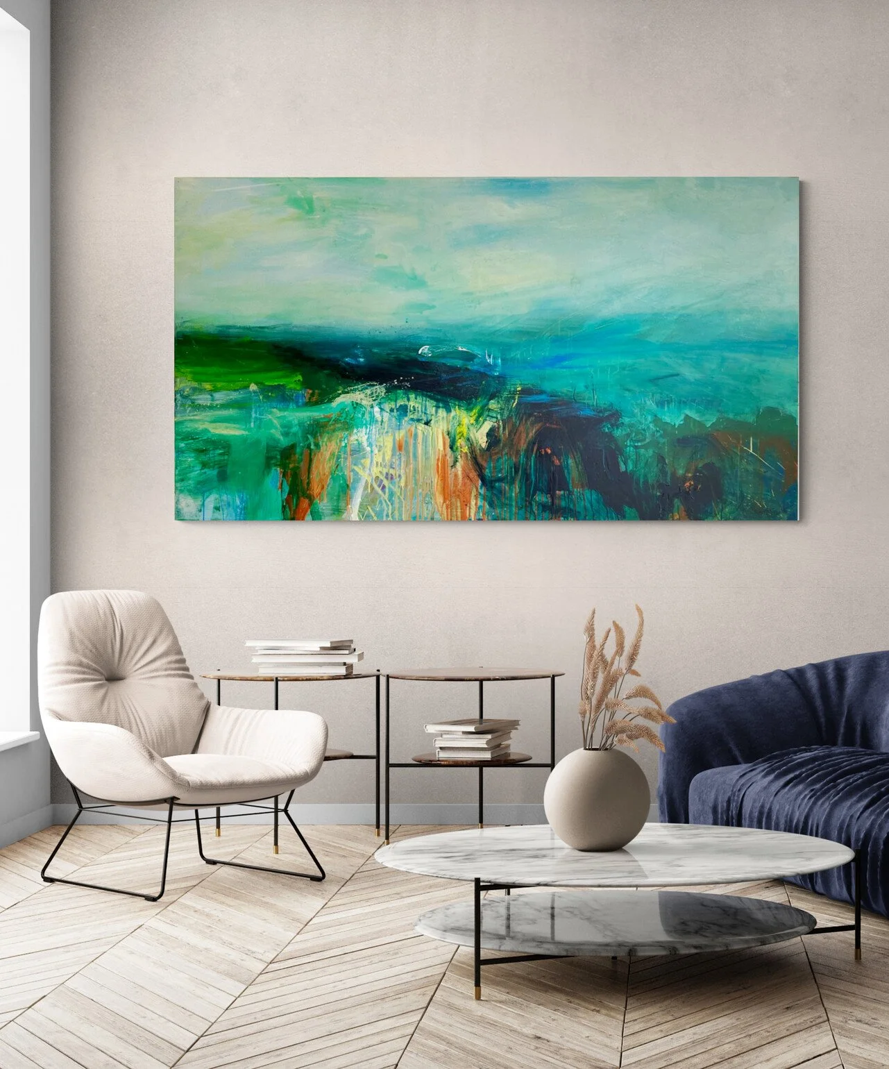 Original abstract landscape paintings by British artist Georgia Elliott ...