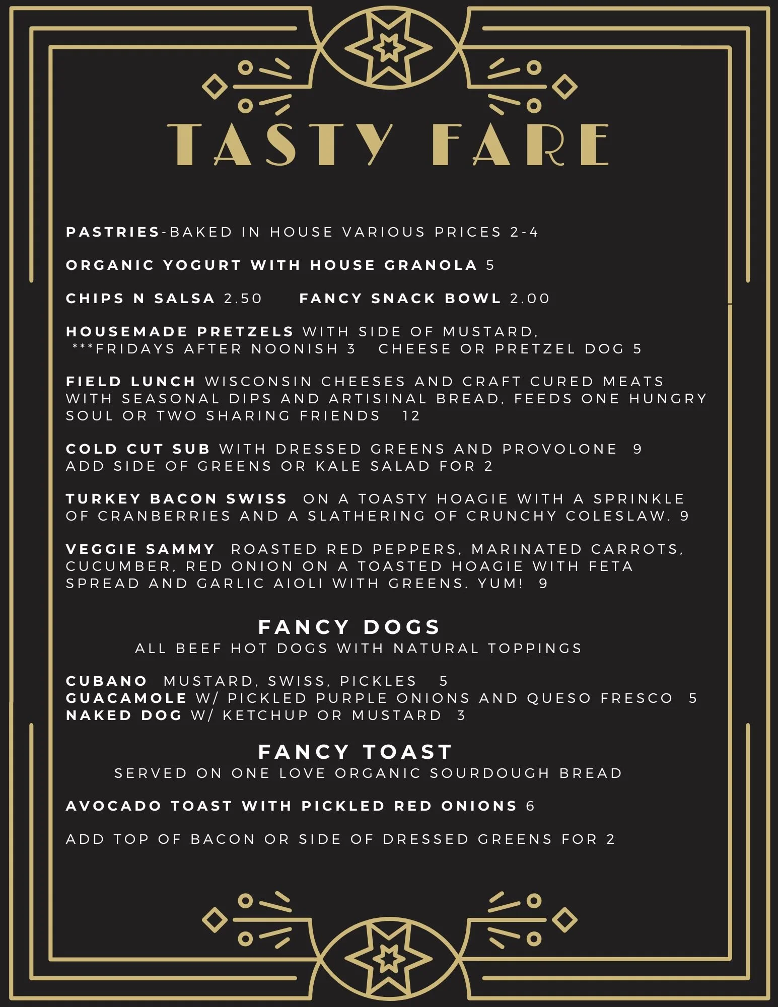 FULL MENU — Whitewater Music Hall