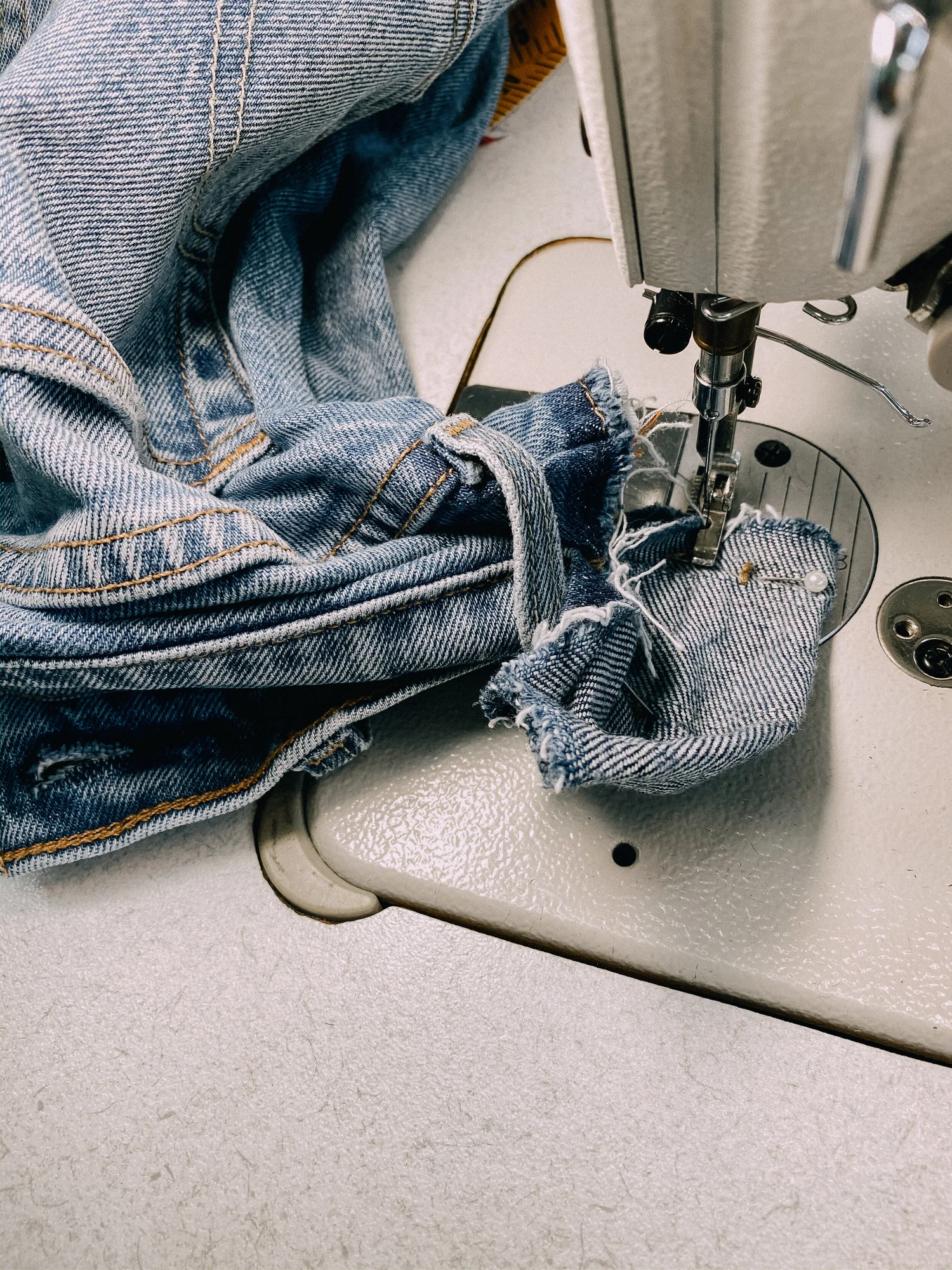 Jeans Alteration: How to size down Denim Jeans at the waist — Sewing ...