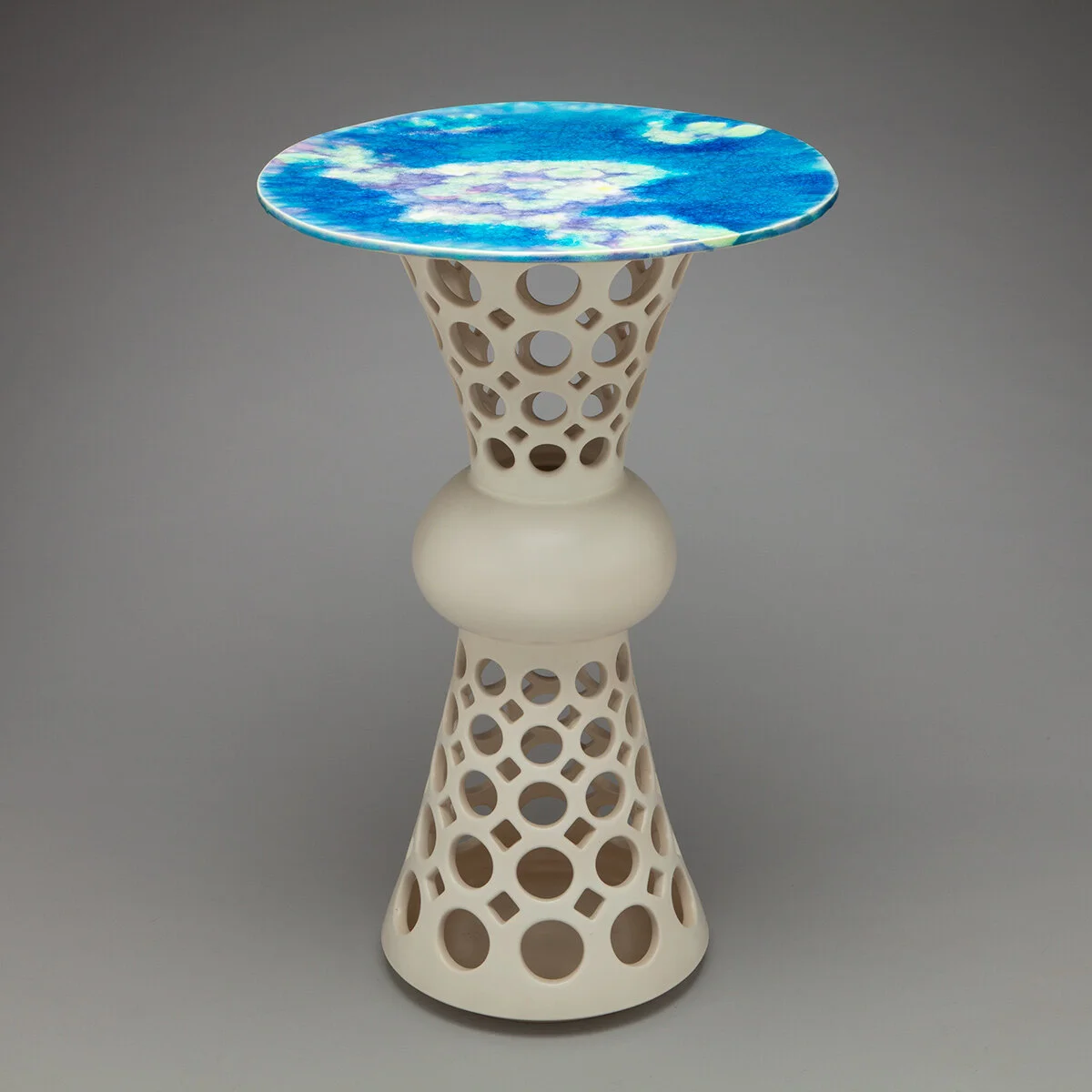 Hourglass Openwork Table with Walnut Top — Lynne Meade