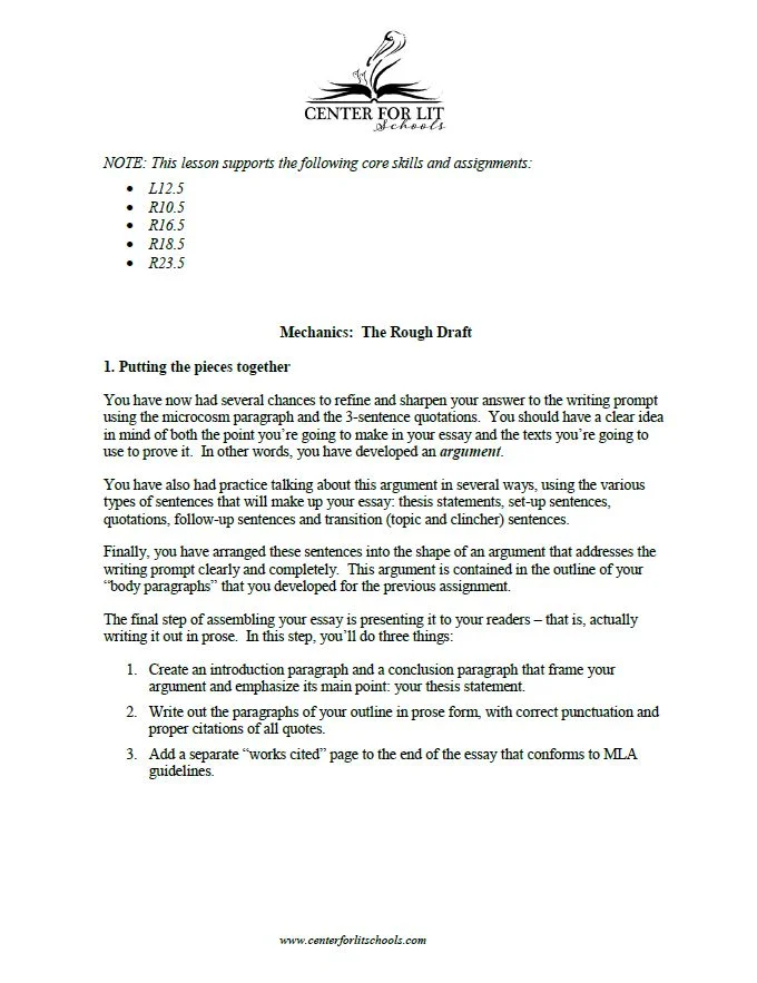 Composition Lessons — CenterForLit Schools