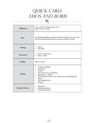 Quick Card: Amos and Boris by William Steig — CenterForLit Schools