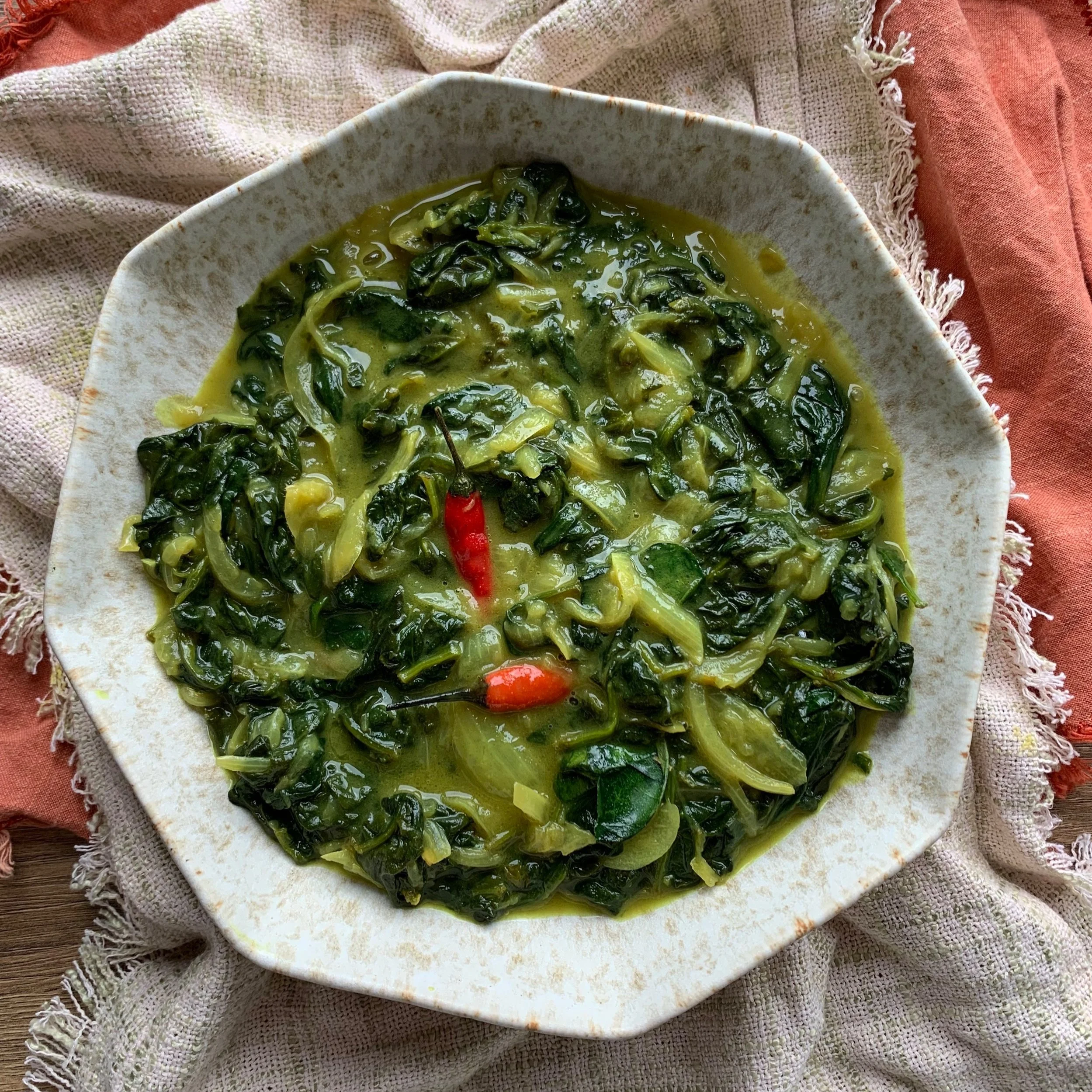 Zanzibari Creamed Coconut Spinach (Mchicha) | Dine with Dina