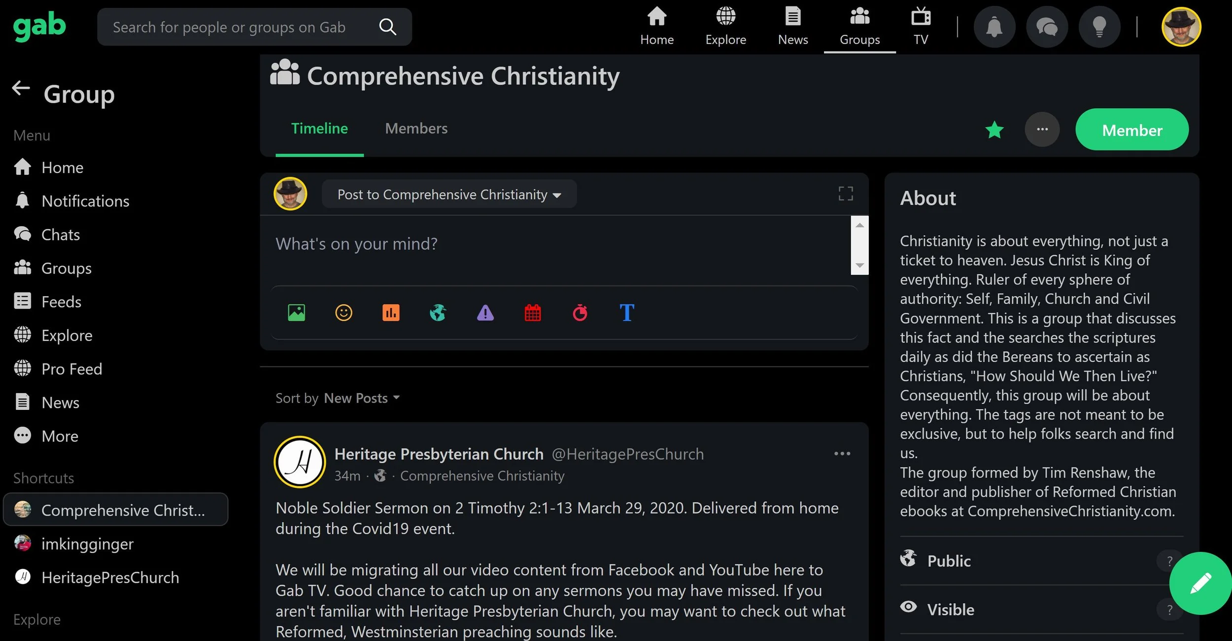 Now on Gab! — Comprehensive Christianity