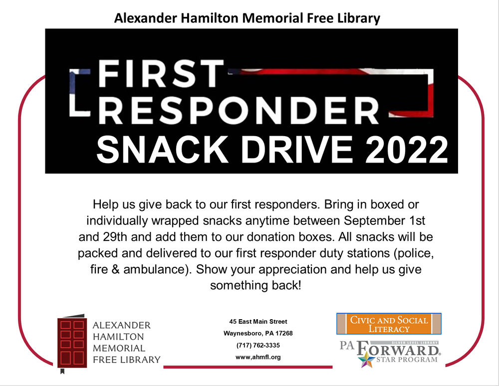 First Responders Appreciation Month Snack Drive — Alexander Hamilton ...