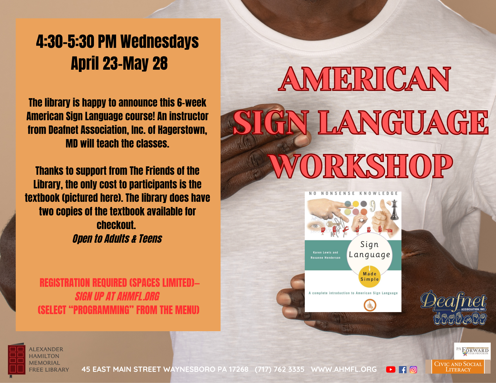 American Sign Language Workshop-Spring Edition — Alexander Hamilton ...