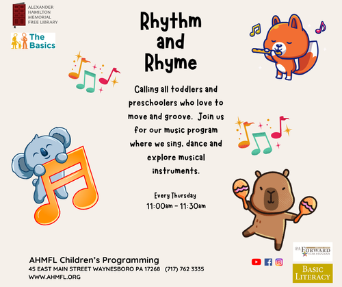 Rhythm & Rhyme-Kids — Alexander Hamilton Memorial Free Library