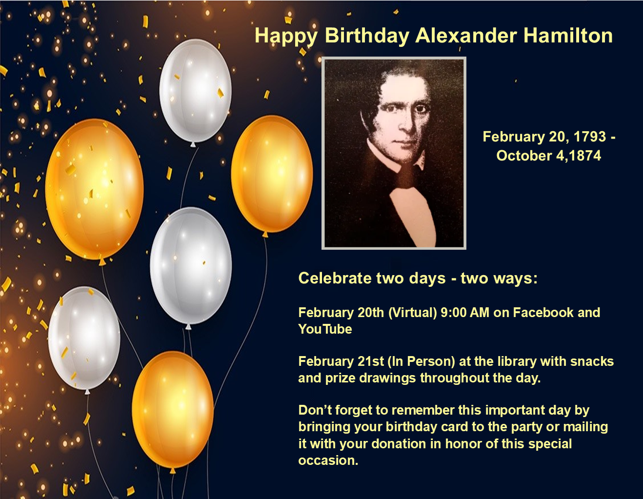 Library Birthday Celebration for Alexander Hamilton — Alexander ...
