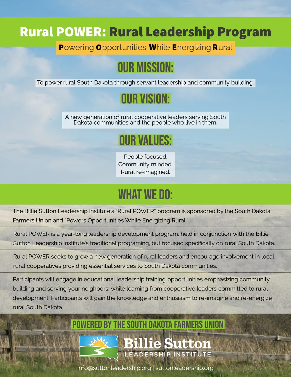 Rural POWER — Billie Sutton Leadership Institute