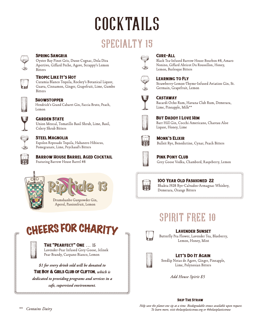 Beverage Menu — The Barrow House